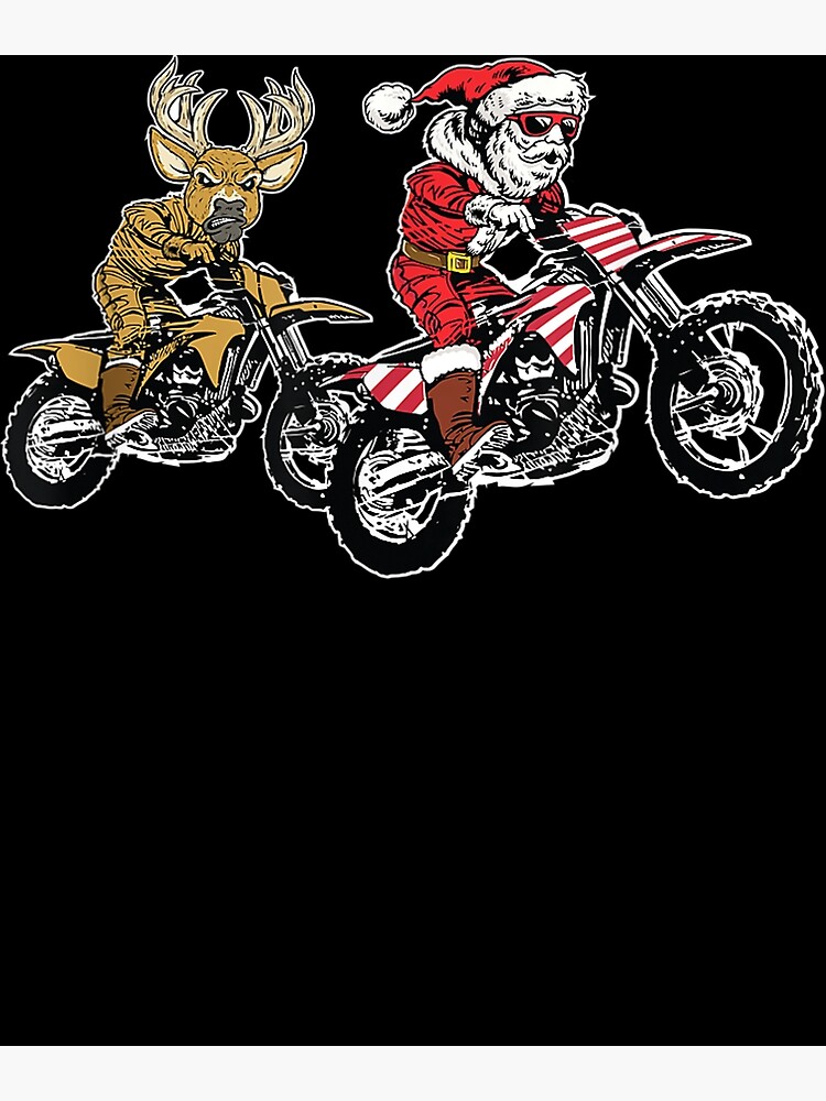 "Christmas Motocross Santa Claus MX Dirt Bike" Poster for Sale by ...