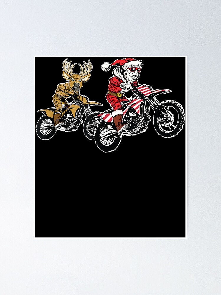 "Christmas Motocross Santa Claus MX Dirt Bike" Poster for Sale by ...