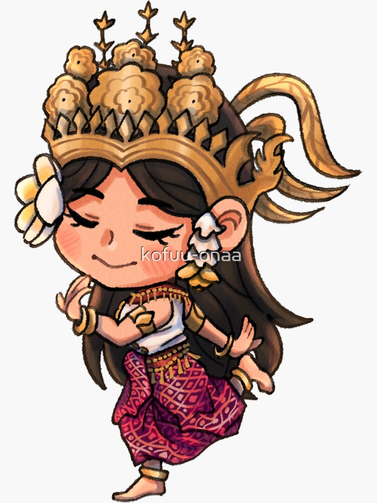 "Khmer Apsara (Maroon)" Sticker for Sale by kofuu-onaa | Redbubble