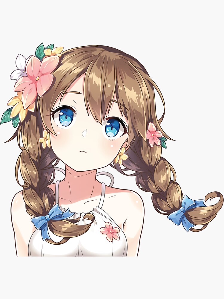 Cute Anime Flower Girl Sticker By Kknshop Redbubble