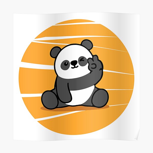 "Cute Animal Friendly Panda Peace Sign Colorful Adorable Baby Save ...