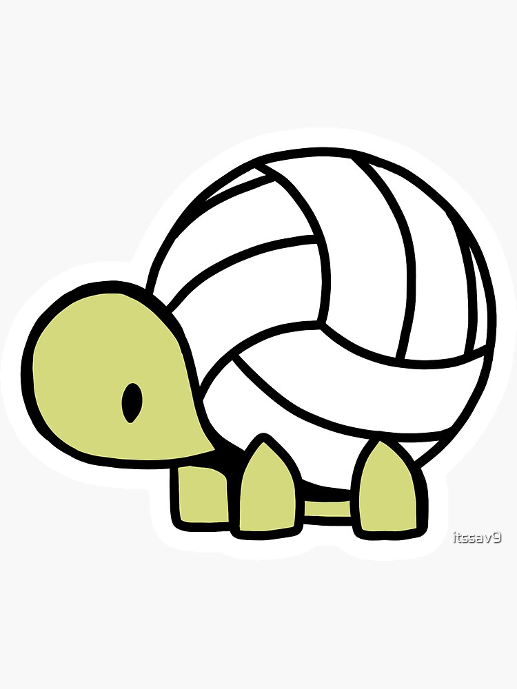 "Cute Volleyball with Turtle" Sticker for Sale by itssav9 | Redbubble