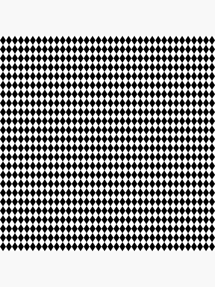 "Micro Black and White Mini Diamond Check Board Pattern" Sticker by ...
