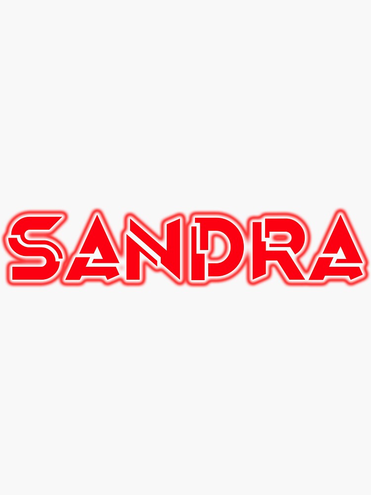 "SANDRA - Robotic Nametag for SANDRA Signature in Red" Sticker for Sale ...
