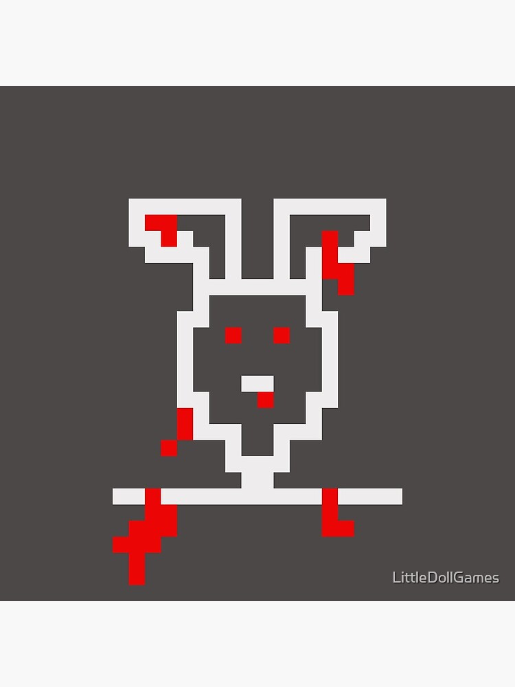 "Creepy Rabbit Head Pixel Art" Art Print for Sale by LittleDollGames ...