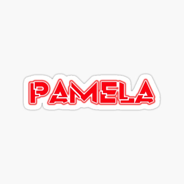 "PAMELA - Robotic Nametag for PAMELA Signature in Red" Sticker for Sale ...
