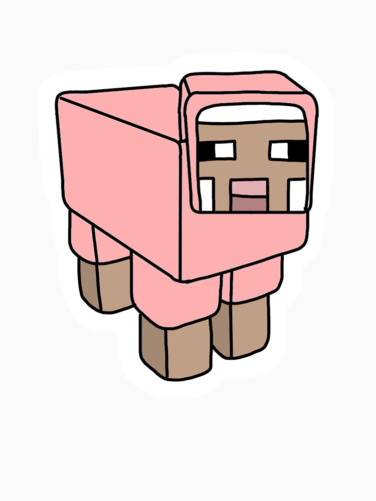 "Pink Minecraft sheep Sticker" T-shirt for Sale by DUNDERDUNDER ...