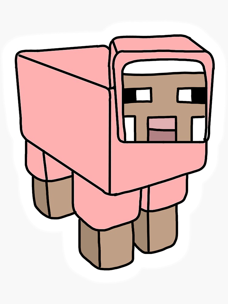 "Pink Minecraft sheep Sticker" Sticker by DUNDERDUNDER | Redbubble