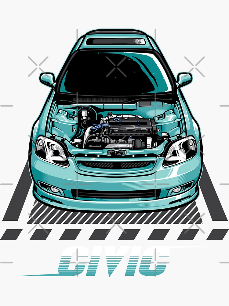"Honda Civic" Sticker for Sale by Aliaksandr | Redbubble