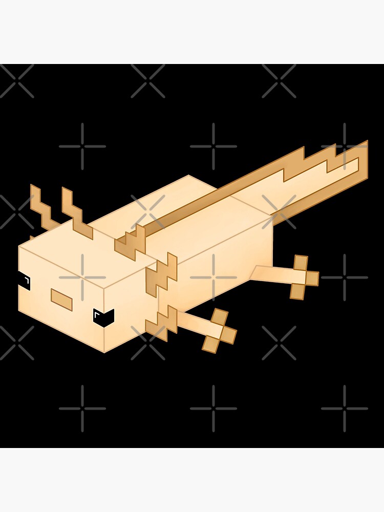 "Original Gold Minecraft Axolotl" Art Print by Charloote | Redbubble