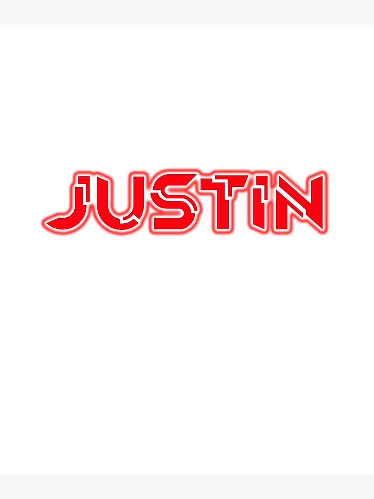 "JUSTIN - Robotic Nametag for JUSTIN Signature in Red" Poster by ...