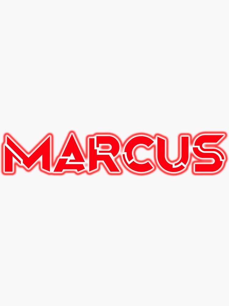 "MARCUS - Robotic Nametag for MARCUS Signature in Red" Sticker for Sale ...
