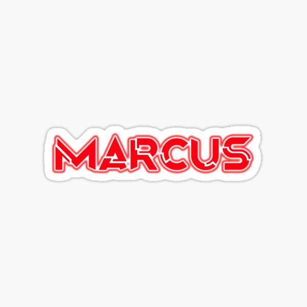 "MARCUS - Robotic Nametag for MARCUS Signature in Red" Sticker for Sale ...