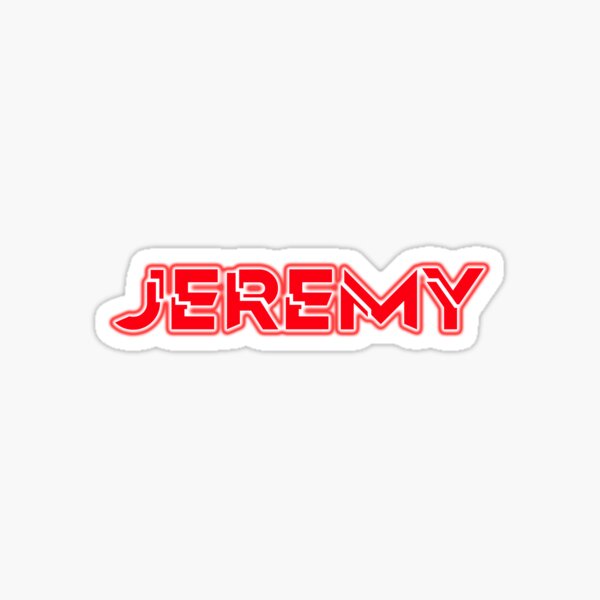 "JEREMY - Robotic Nametag for JEREMY Signature in Red" Sticker by ...