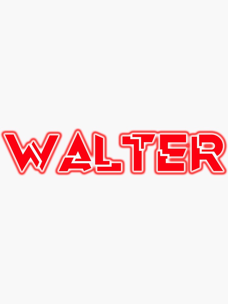 "WALTER - Robotic Nametag for WALTER Signature in Red" Sticker for Sale ...