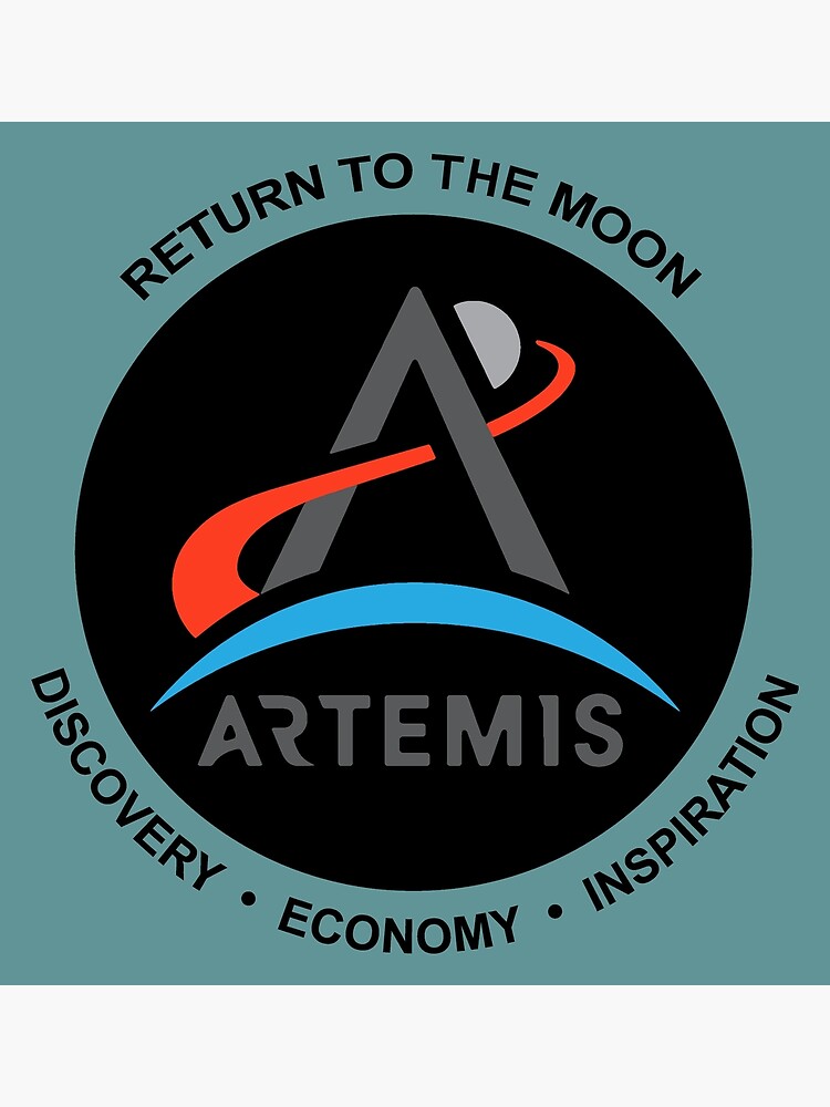 "NASA Artemis RETURN TO THE MOON mission logo (black)" Art Print by ...