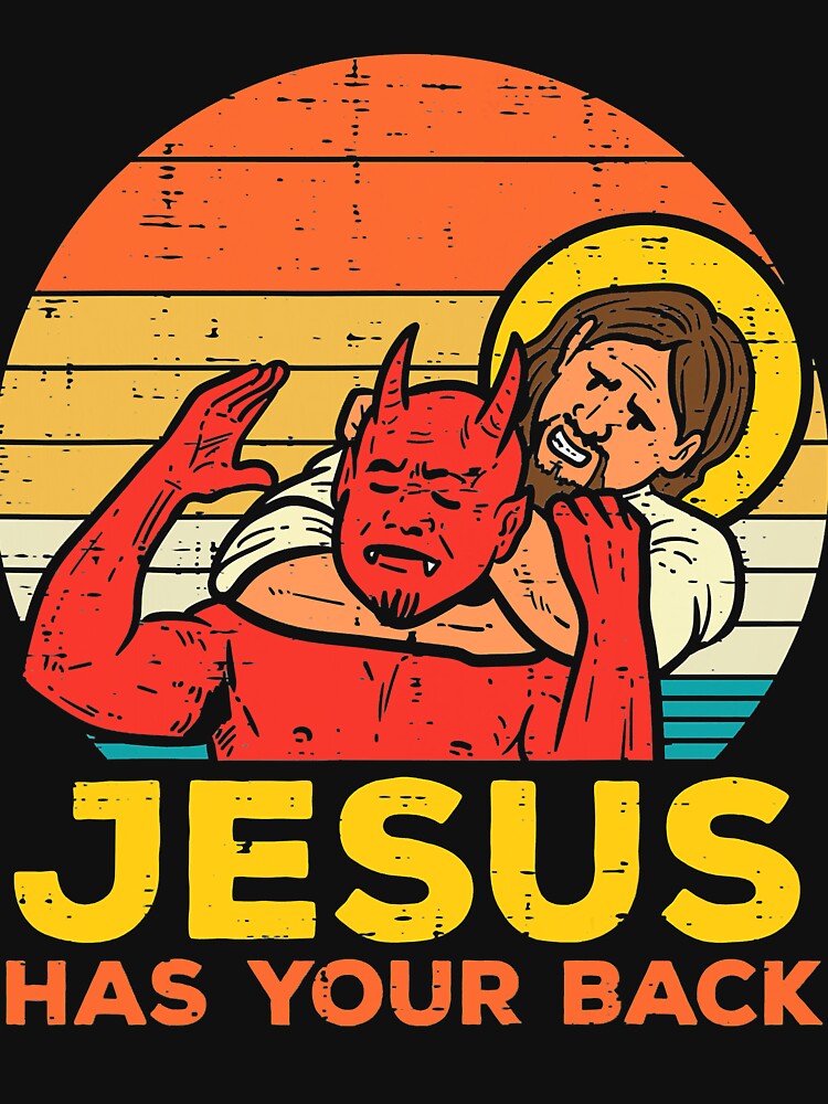 "Jesus Has Your Back Jiu Jitsu Retro Christian " Essential T-Shirt for ...