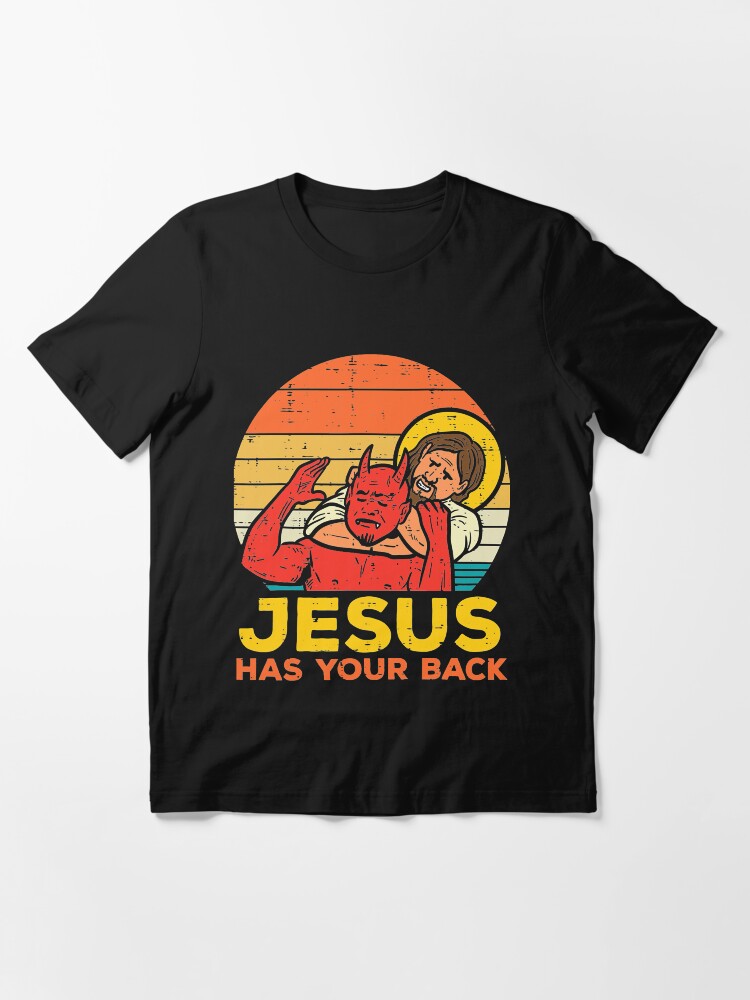 "Jesus Has Your Back Jiu Jitsu Retro Christian " T-shirt for Sale by ...