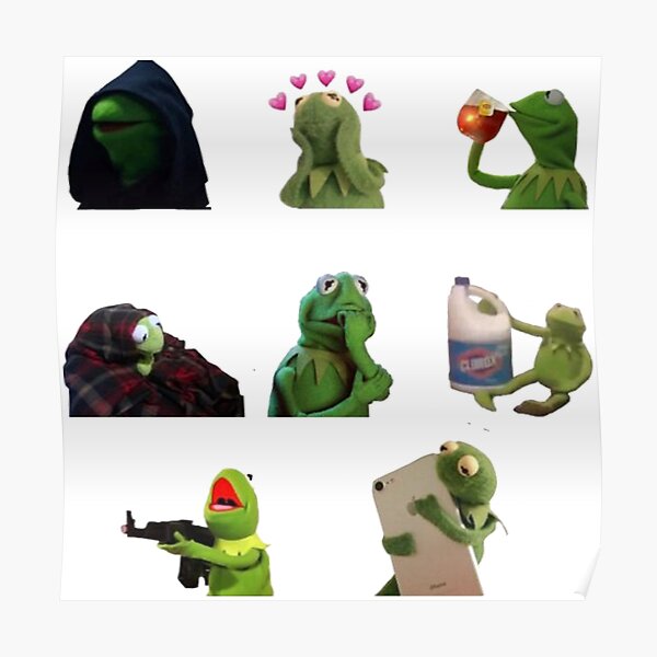 "Kermit meme sticker pack" Poster by 1stBestseller | Redbubble