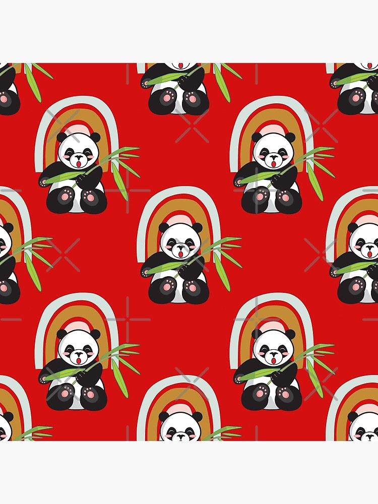 "Cute Panda with cute rainbow pattern- Cute animal friendly panda ...
