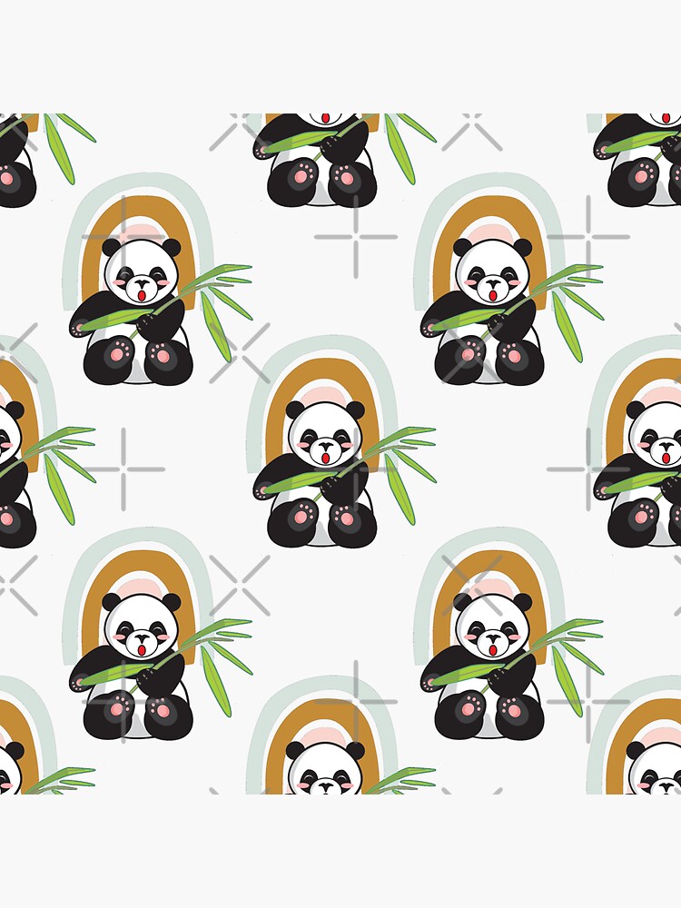 "Cute Panda with cute rainbow pattern- Cute animal friendly panda ...