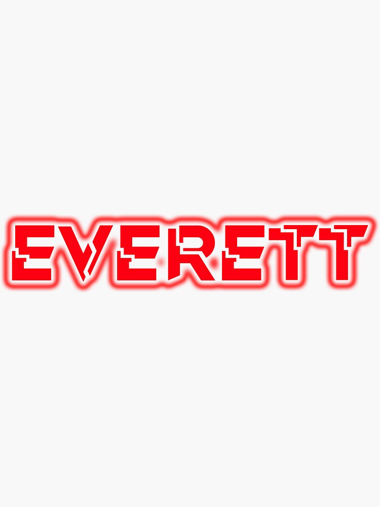 "EVERETT - Robotic Nametag for EVERETT Signature in Red" Sticker for ...