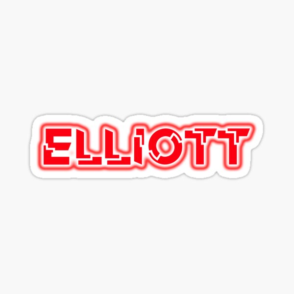 "ELLIOTT - Robotic Nametag for ELLIOTT Signature in Red" Sticker for ...