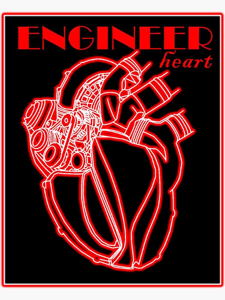 "Engineer heart " Sticker for Sale by BandEllington | Redbubble