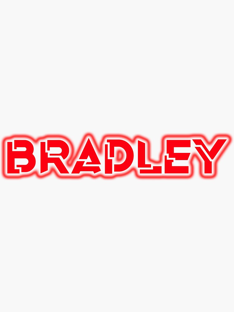 "BRADLEY - Robotic Nametag for BRADLEY Signature in Red" Sticker by ...