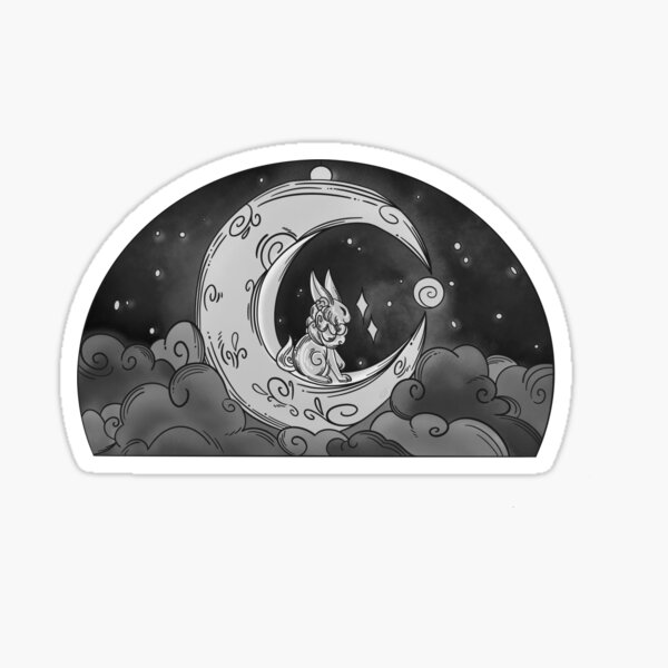 "Moon bunny " Sticker by IlyriaShop | Redbubble