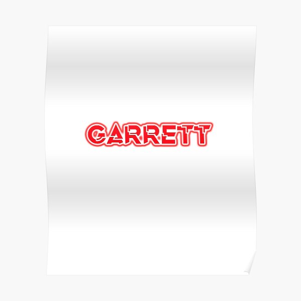 "GARRETT - Robotic Nametag for GARRETT Signature in Red" Poster by ...