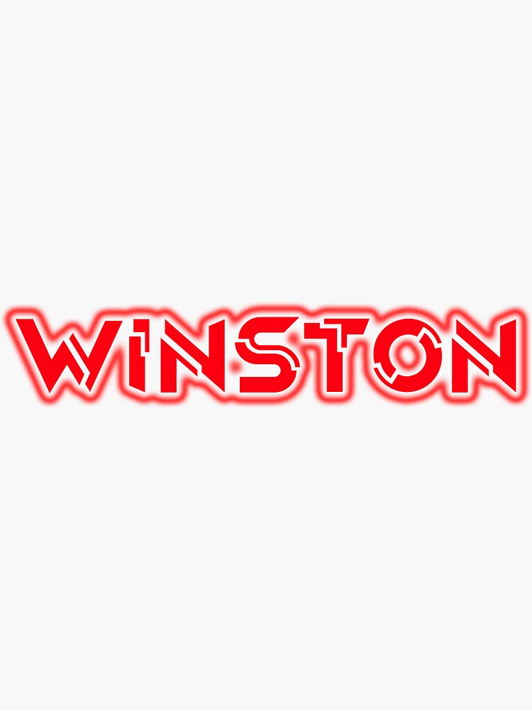 "WINSTON - Robotic Nametag for WINSTON Signature in Red" Sticker for ...