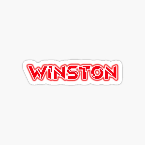 "WINSTON - Robotic Nametag for WINSTON Signature in Red" Sticker for ...