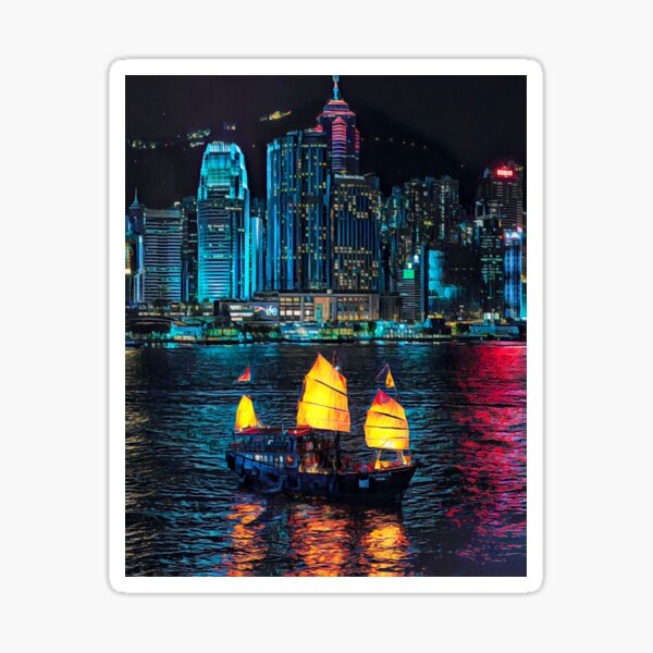 "Hong Kong" Sticker for Sale by Sofia-Draws | Redbubble