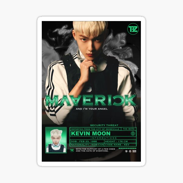 "Kevin Moon | Maverick ! [The Boyz] " Sticker for Sale by theboredmochi ...