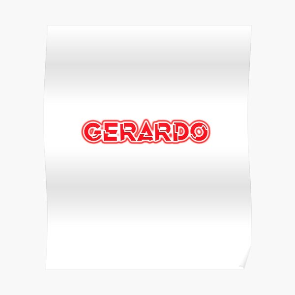 "GERARDO - Robotic Nametag for GERARDO Signature in Red" Poster by ...