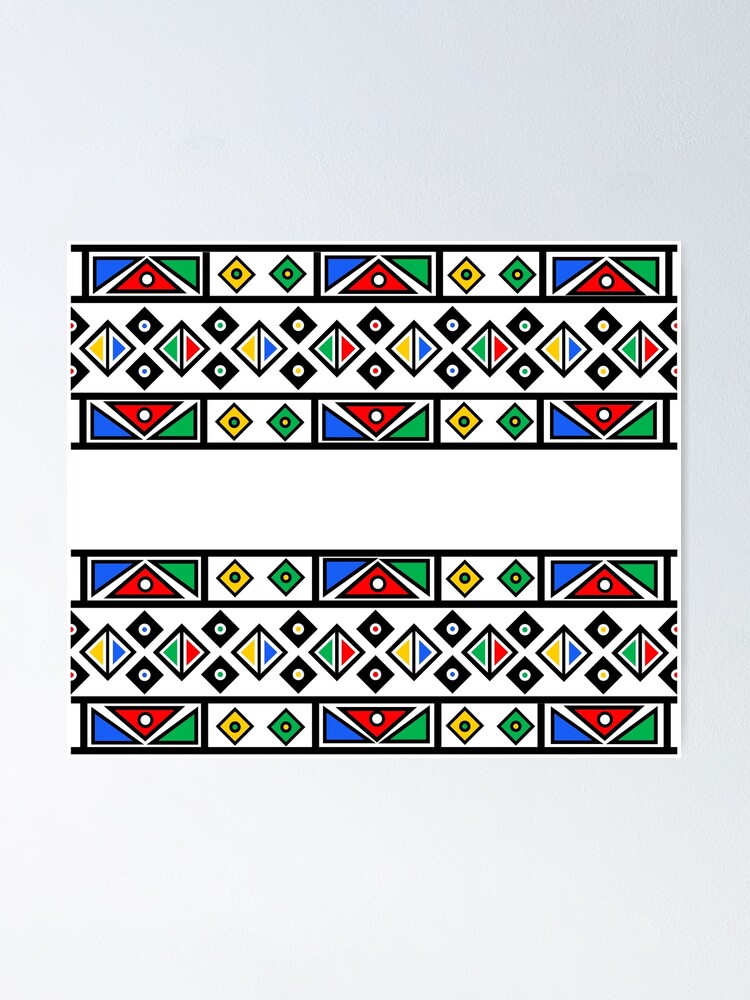 "Traditional Ndebele Fabric Print- Zimbabwe/South Africa" Poster by ...