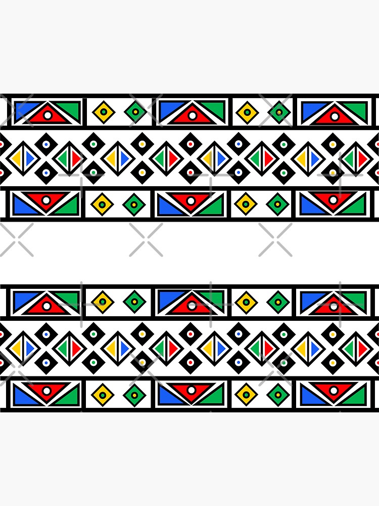"Traditional Ndebele Fabric Print- Zimbabwe/South Africa" Sticker for ...