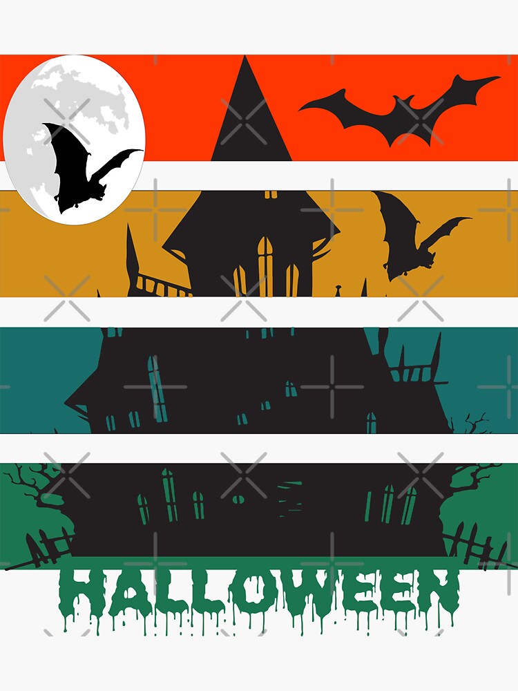 "Halloween House Sticker" Sticker by Stickers-oma | Redbubble