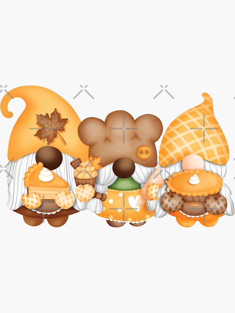 "Thanksgiving Autumn Gnomes With Pumpkins Pie Watercolor - Trendy Fall ...