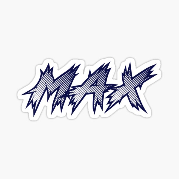 "MAX - Cartoon Splash Nametag for MAX Signature in Grey" Sticker by ...