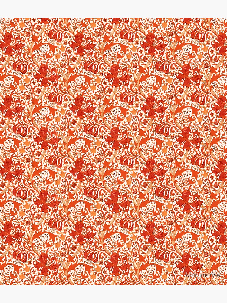 William Morris Iris And Lily, Mandarin Orange Backpack