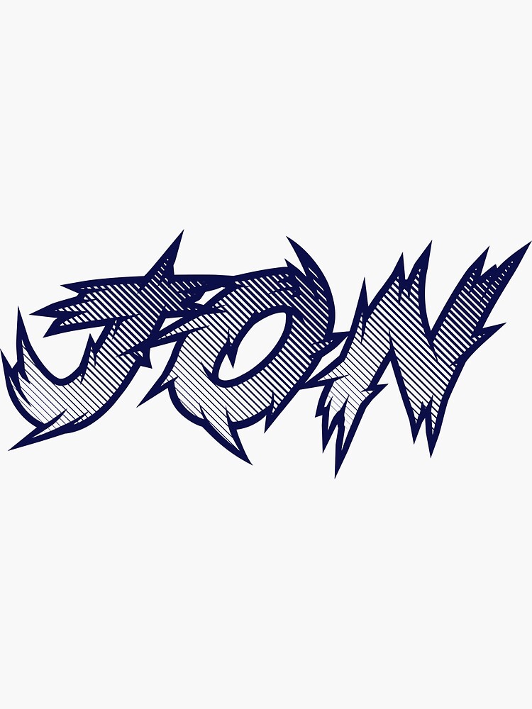 "JON - Cartoon Splash Nametag for JON Signature in Grey" Sticker for ...