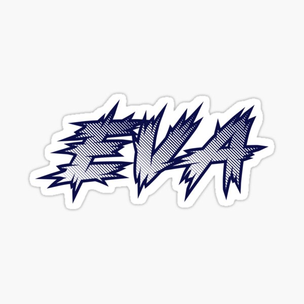"EVA - Cartoon Splash Nametag for EVA Signature in Grey" Sticker for ...