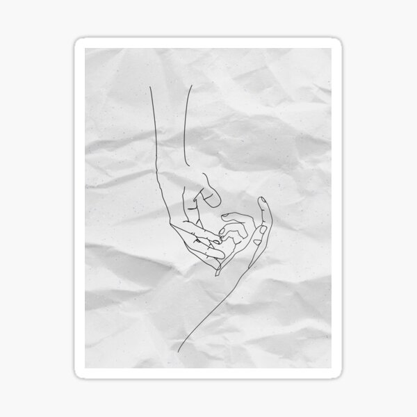 "Hands Touching" Sticker for Sale by Sanaaka | Redbubble