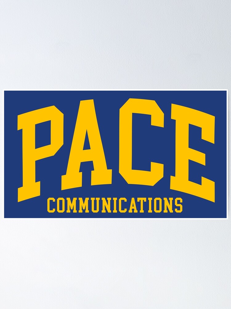 "pace communications - college font curved" Poster for Sale by ...