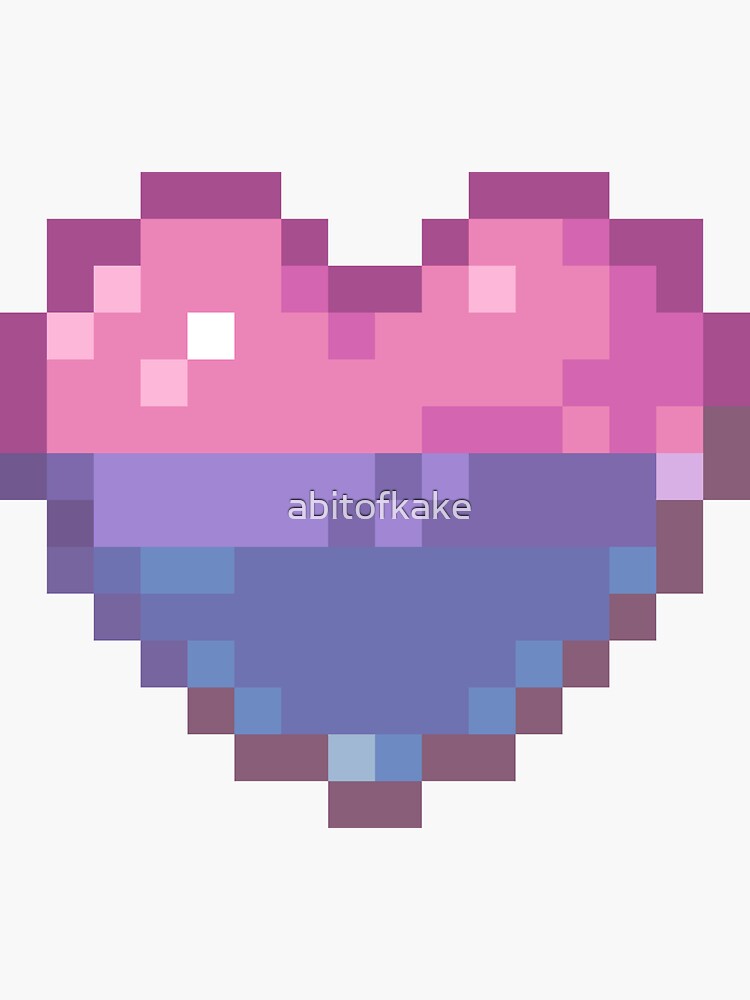 "Pixel Bi Heart" Sticker for Sale by abitofkake | Redbubble