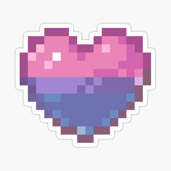 "Pixel Bi Heart" Sticker for Sale by abitofkake | Redbubble