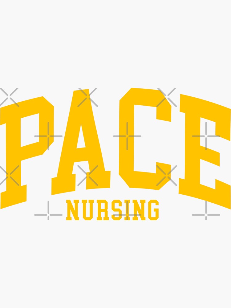 "pace nursing - college font curved" Sticker for Sale by scollegestuff ...