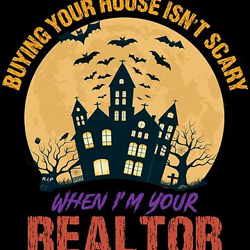 "Scary Realtor Halloween Funny Real Estate Agent Broker" Sticker for ...